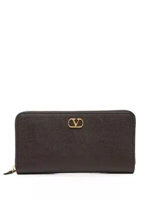 Valentino Garavani Vlogo Signature Leather Wallet Brown