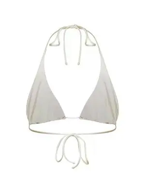 MC2 SAINT BARTH Guiana Rhinestone Embellished Bikini Top - Neutrals