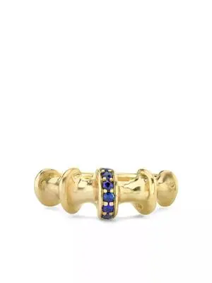 Vram 18k Yellow Blue Sapphire Ring