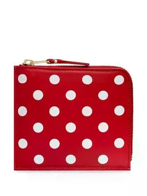 Comme Des Garçons Polka-dot Zip-around Wallet - Red