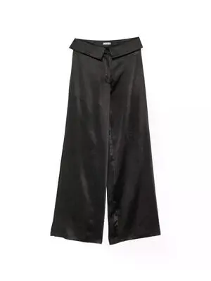 A.M.G. Foldover-waistband Wide-leg Trousers