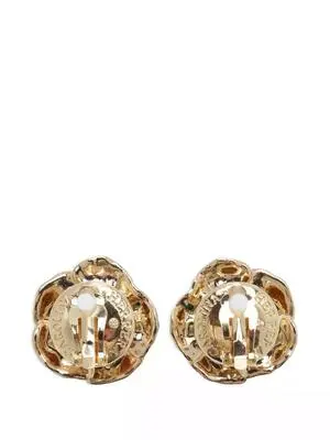 Carolina Herrera Tone Flower Motif Clip-on Earrings