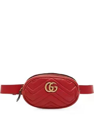 Gucci Gg Marmont Matelassé Mini Belt Bag - Red