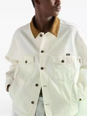 Prada Denim Jacket With Leather Collar