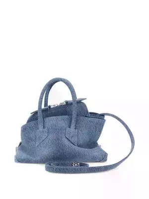 Attico Denim Effect Logo Print Tote Bag