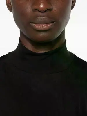 A.M.G. High-neck Elbow-sleeve Top