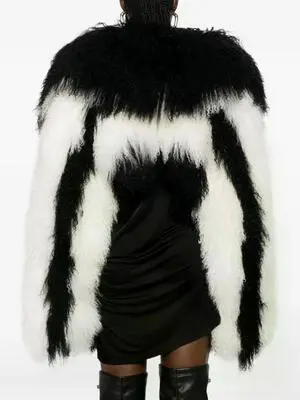 Attico Patterned Shearling Jacket - Black