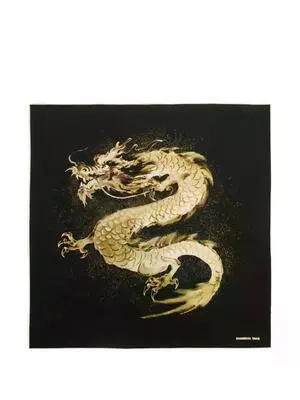 Shanghai Tang Watersky Dragon-print Scarf - Black