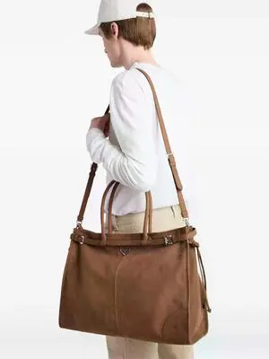 Prada Bonnie Nubuck Leather Tote Bag - Brown