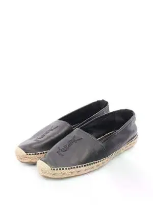 Saint Laurent Leather Cassandra Logo Detail Espadrilles