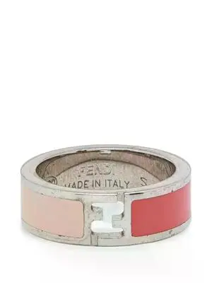 Fendi Tone Logo Band Ring - Silver