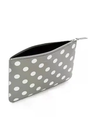 Comme Des Garçons Polka-dot Zip-top Pouch - Grey