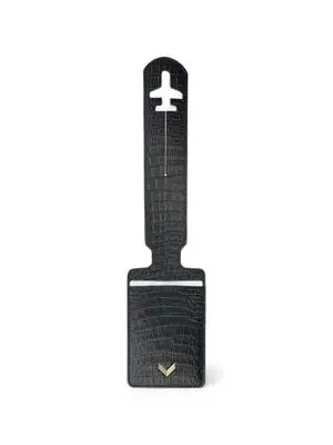 VELANTE Leather Luggage Tag - Black