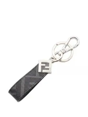 Fendi Zucca Ff Logo Key Ring - Black