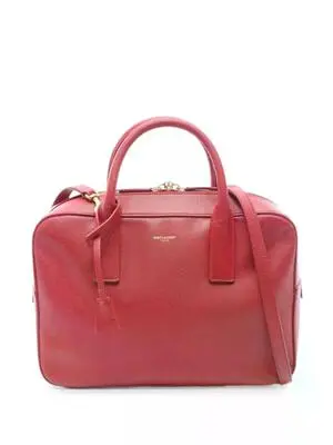 Saint Laurent Grained Leather Top Handle Bag - Red