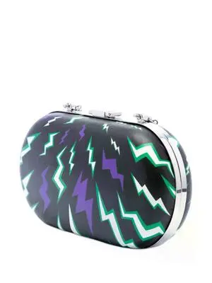 Prada Leather Frankenstein Clutch With Chain Crossbody Bag