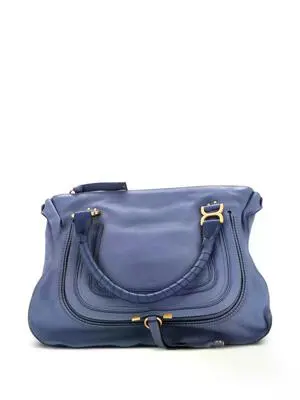 Chloé Marcie Leather Large Shoulder Bag - Blue