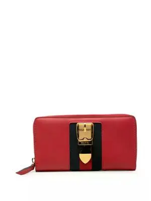 Gucci 2000-2015 Calfskin Sylvie Zip Around Wallet Long Wallets - Red