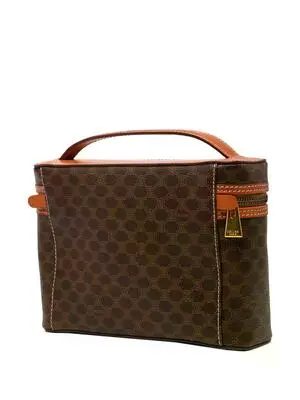 Celine Macadam Coated Canvas Vanity Bag - Brown