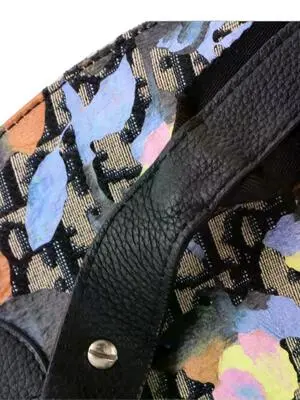 Dior Saddle Messenger Pouch Alex Foxton Floral Oblique Canvas Crossbody Bag - Blue