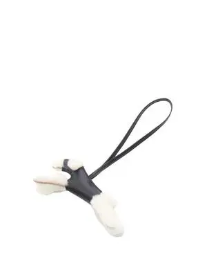 Hermès Budy Bag Charm Keychain In Lambskin And Wool - Black