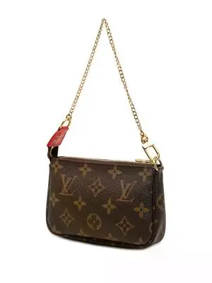 LOUIS VUITTON 2018 Monogram Cats Christmas Animation Mini Pochette Accessories Shoulder Bag - Brown