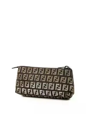 Fendi Zucchino Canvas Coin Pouch - Brown