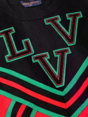 LOUIS VUITTON Logo Patch Striped Sweater