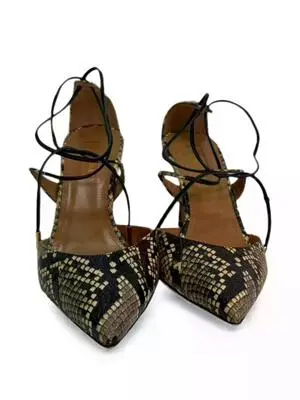 AQUAZZURA Snakeskin-effect High Stiletto Pumps - Black