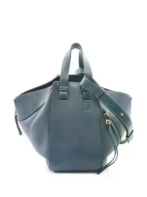 Loewe 2000s Small Hammock Leather Tote Bag - Blue