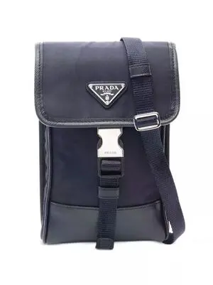 Prada Tessuto Saffiano Shoulder Bag - Blue