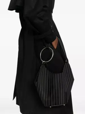 DONDUP Pinstripe Pattern Ring Handle Tote Bag