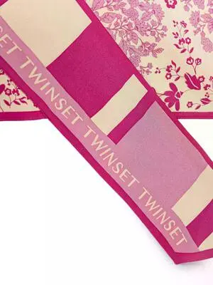 TWINSET Floral-print Striped Scarf