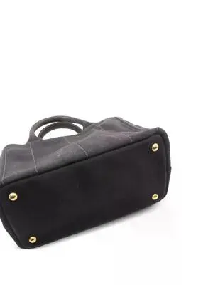 Prada 2000s Canapa Logo Print Tote Bag - Black