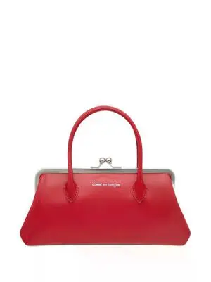 Comme Des Garçons Large Clasp Handles Leather Tote Bag