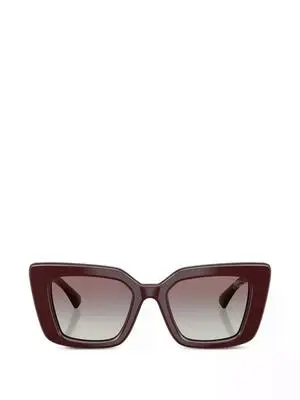 Burberry Logo-plaque Square-frame Sunglasses - Red
