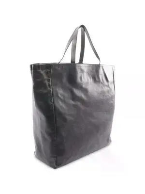 Saint Laurent Leather Tote Bag With Logo Print