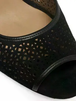 Tory Burch Elinor Suede Laser-cut Heeled Pumps