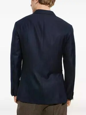 Brioni Double-breasted Herringbone Blazer