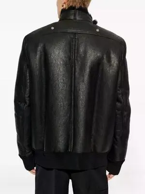 Rick Owens Shearling-trimmed Asymmetric Zip Jacket - Black
