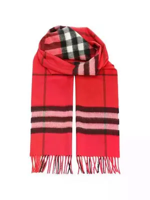 Burberry Check Cashmere Scarf - Red