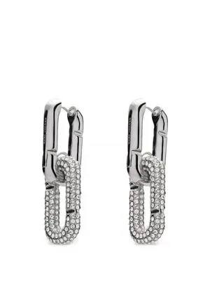 Marc Jacobs The Pop J-marc Pavé Drop Earrings - Silver