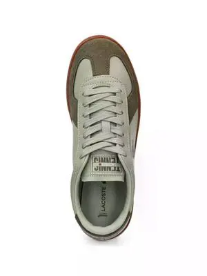 Lacoste Baseshot Pro Suede-panelled Logo-print Sneakers - Green