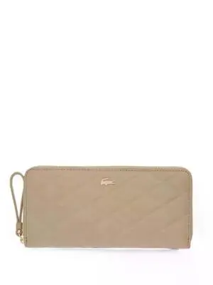 Lacoste Quilted Zip-around Wallet - Neutrals