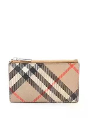 Burberry Check Pattern Coin Purse - Neutrals