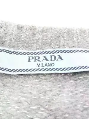 Prada Knit Logo Detail Crew Neck Sweater