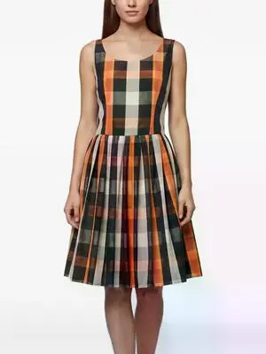 Red Valentino Plaid Fit-and-flare Mini Dress - Black