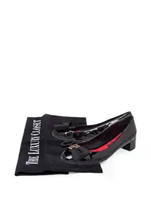 Carolina Herrera Bow Patent Calf Leather Pumps - Black