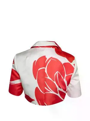 NECESSARY ANYWHERE Floral Print Cropped Blazer