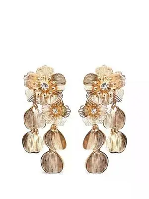 Carolina Herrera Floral Drop Clip-on Earrings - Gold